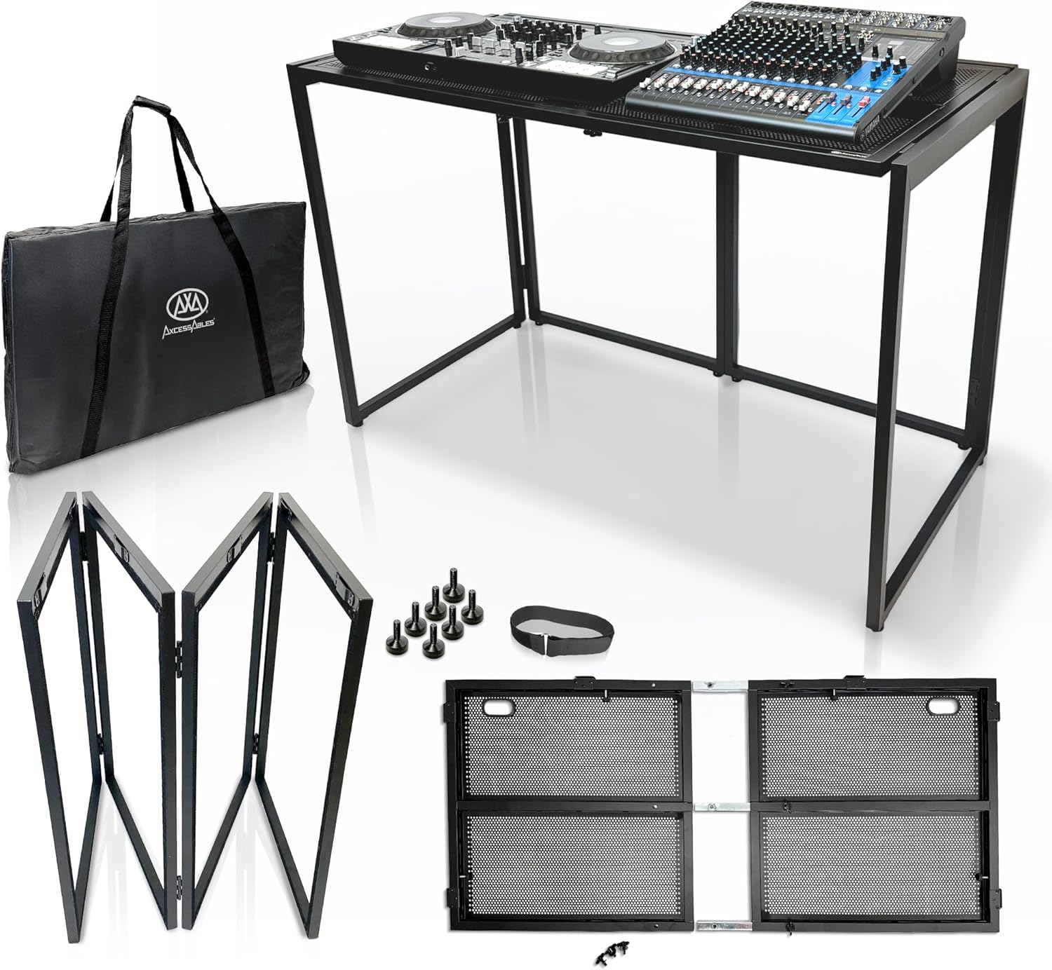 AxcessAbles Portable DJ Table | Mobile Mixing Console Workstation ...
